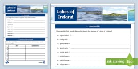 Lakes of Ireland Map Worksheet | Twinkl Learning Resources
