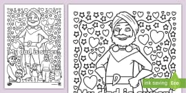 Super Dad Colouring Sheet (teacher made) - Twinkl