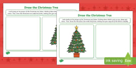 Draw the Christmas Tree Art Activity (Teacher-Made) - Twinkl