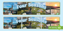 Seasons Colouring Display Banner (teacher made) - Twinkl