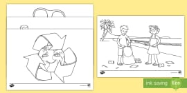 Recycling Bin Labels - Primary Eco Display Resource - Twinkl