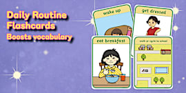 ESL Daily Routine Flashcards [Kids, A1]