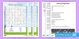 State of Origin Word Mat (teacher made) - Twinkl