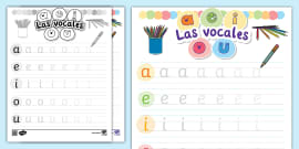 Tarjetas de Clasificación: Las Vocales - Twinkl