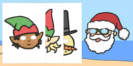Christmas Themed Role Play Masks (teacher made) - Twinkl