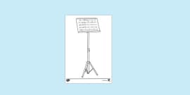 FREE! - Music Stand Colouring | Colouring Sheets - Twinkl