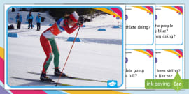 Seaside Scene and Question Cards (teacher made) - Twinkl