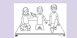 FREE! - children sitting still cross legged Colouring | Colouring Sheets