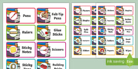 Books Tote Tray Labels