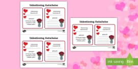 Valentinstag Wortschatz: Querformat (teacher made)
