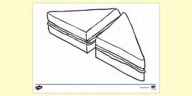Exploded Sandwich Colouring Sheet (teacher made) - Twinkl