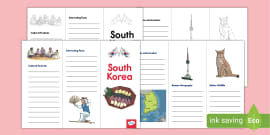 South Korea Word Search, South Korea, Asia (teacher made)