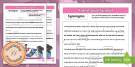 Synonym Spectrum Worksheet / Worksheet