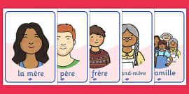 Family Members in French Vocabulary Cards | Twinkl Resources