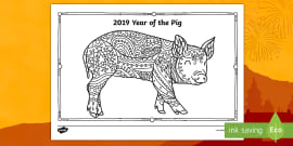 Year of the Pig Color by Number (Teacher-Made) - Twinkl