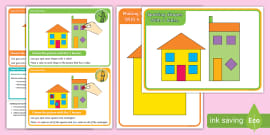 Build a House Using Shapes Activity Template (teacher made)