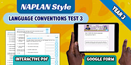 Year 3 NAPLAN-Style Language Conventions Test 1 Digital Form