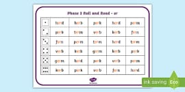 Phase 3 ur Phoneme Roll and Read Mat (teacher made)