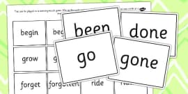 Present Past Past Participle Verbs Reference Sheet - present