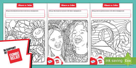 FREE! - Comic Relief: Simple Colouring Sheets Ages 3-5