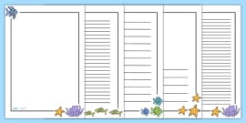 Under the Sea Page Borders - Ocean Life (teacher made)