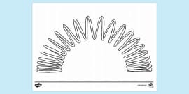 Elastic Slinky Colouring Sheet | Colouring Sheets - Twinkl