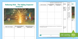 Fireworks Safety Poster Writing Worksheet / Worksheet