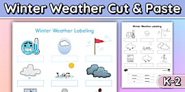 * NEW * Fall Weather Cut and Paste Labeling Worksheet