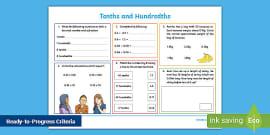 Adding Tenths and Hundredths Worksheet - Math Resource - Twinkl