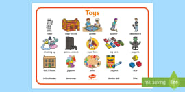 Describing Toys Word Mat (teacher made) - Twinkl