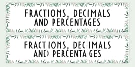 👉 Percentages Pastel Display Banner (teacher made)