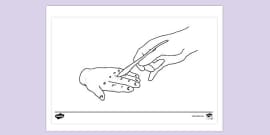 FREE! - Hands Up Colouring Sheet | Colouring Resources | Twinkl
