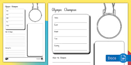 My Favourite Sports Person Fact File Writing Template
