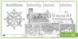 World Religion Day Coloring Sheets (teacher made) - Twinkl