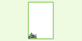 FREE! - Simple Blank Motorbike Rider Page Border | Twinkl