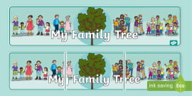 Our Family Tree Display Banner | My Family Banner - Twinkl
