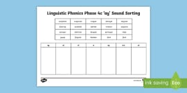 Linguistic Phonics Phase 4c 'tial, cial' Sorting Worksheet