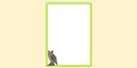 FREE! - Simple Blank Horned Owl Page Border | Page Borders | Twinkl