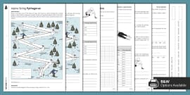 FREE! - Winter Olympics Alpine Skiing Pythagoras Worksheet / Worksheet