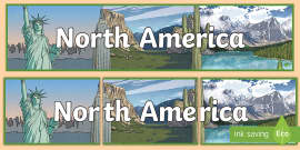 North America Topic Display Poster - North America, - Twinkl