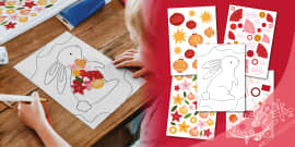 KS1 Year of the Rabbit Art Activity (teacher made) - Twinkl