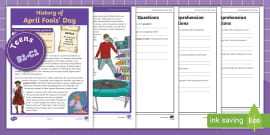 ESL April Fools' Day Jumbled Sentences Worksheet [Kids, A1-A2]