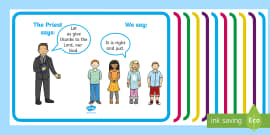 Roman Catholic Mass Responses Display Poster