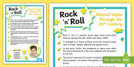 Rock and Roll Worksheets for Teachers | Music Activity
