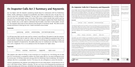 An Inspector Calls: Act 3 Plot Summary (Part 2) Annotation