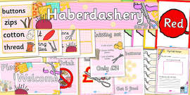 Haberdashery Role Play Signs (teacher made) - Twinkl