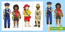 Police Stick Puppets (teacher made) - Twinkl