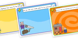 The Three Little Pigs Story Role Play Masks - Twinkl