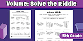 Volume is Additive With Models Worksheet for 3rd-5th Grade