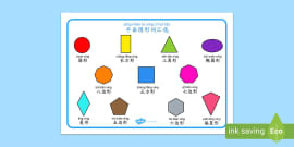 *Singapore Mandarin with Pinyin 2D Shape Sorting Activity*